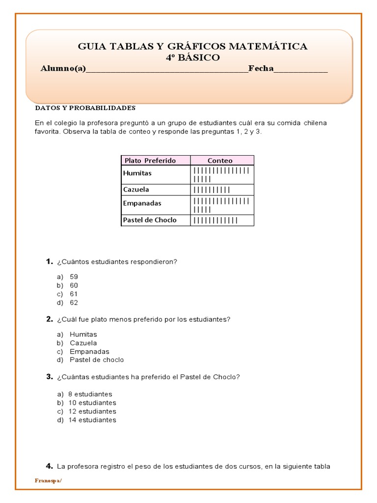 Guia Cuarto Básico | PDF