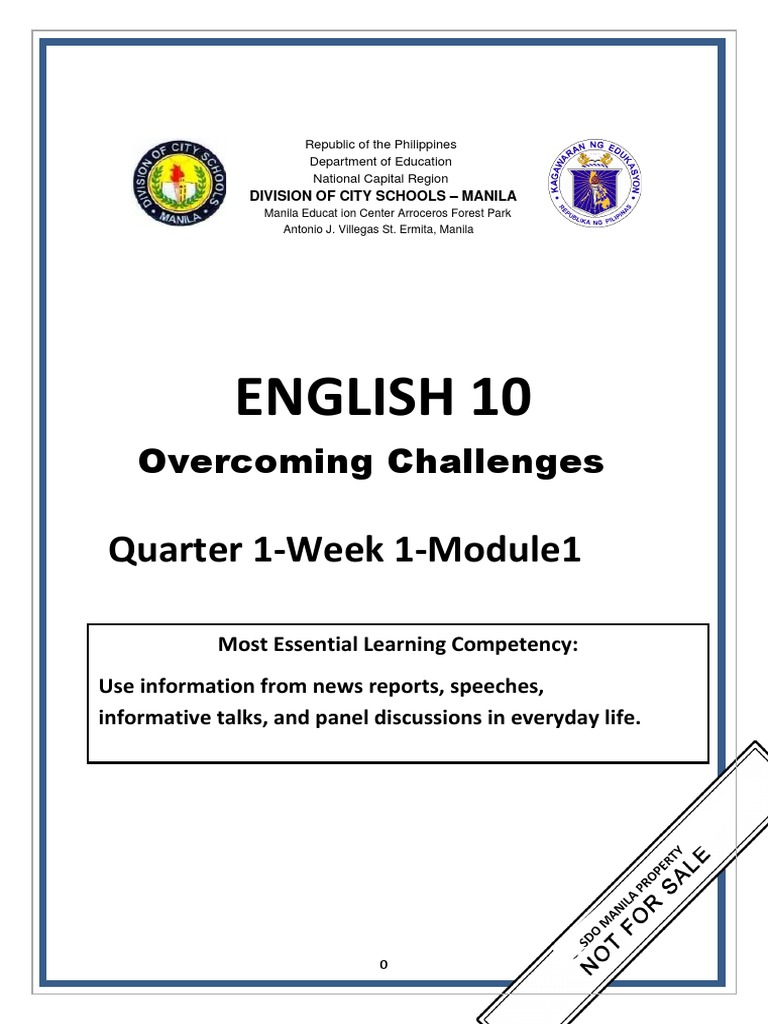 ENGLISH-10 Q1 Mod1 Overcoming-Challenges PDF | Download Free PDF | Cyberbullying | Cyberspace
