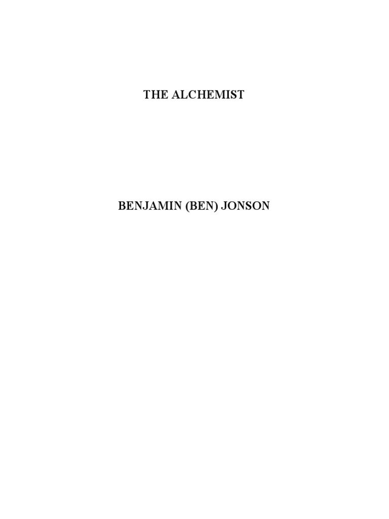 Ben-Jonson The-Alchemist Complet | PDF