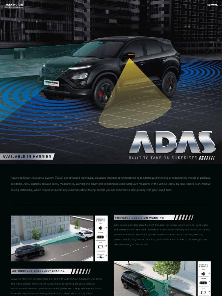 Tata Harrier ADAS Features Explained | PDF | Traffic | Transport Safety