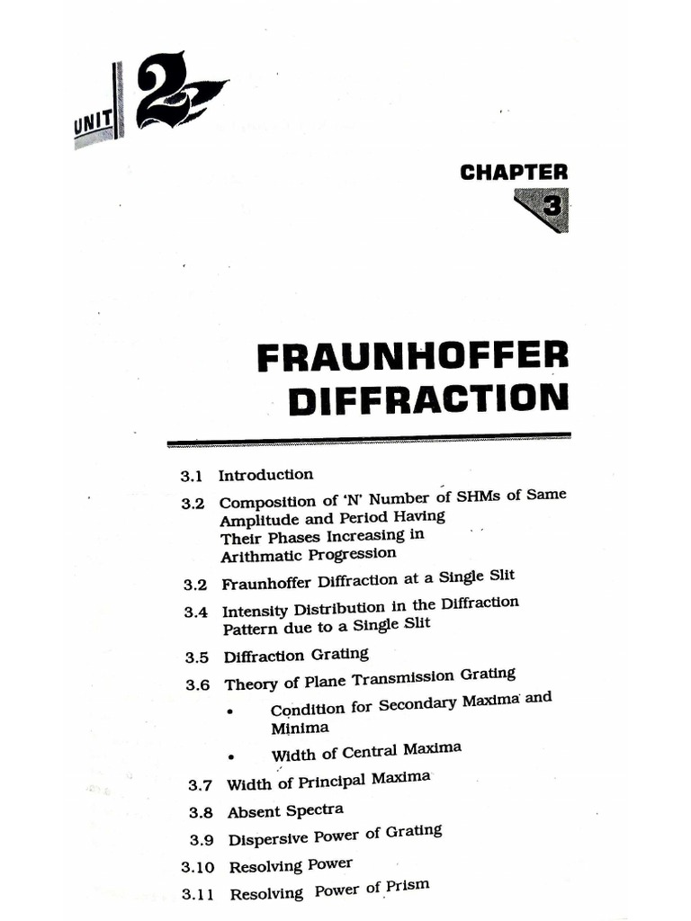 Fraunhoffer Diffraction | PDF