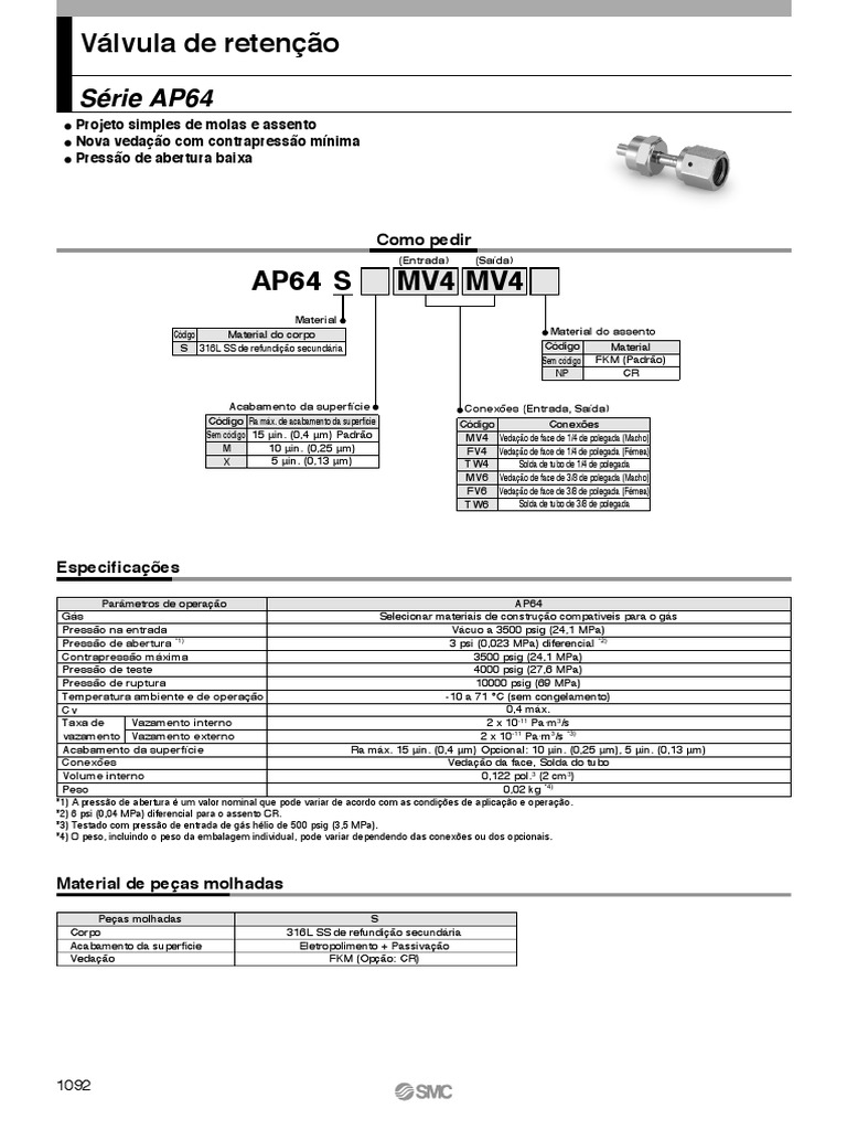 AP Valv Ret Vacuo Aptech PDF | PDF | Pressão | Fenômenos físicos
