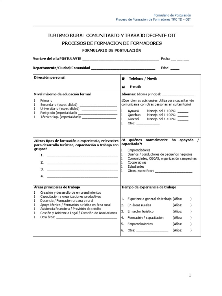 Formulario de Postulacion Proceso FDF Programa TRC TD 19.1.23 - 0-1 ...