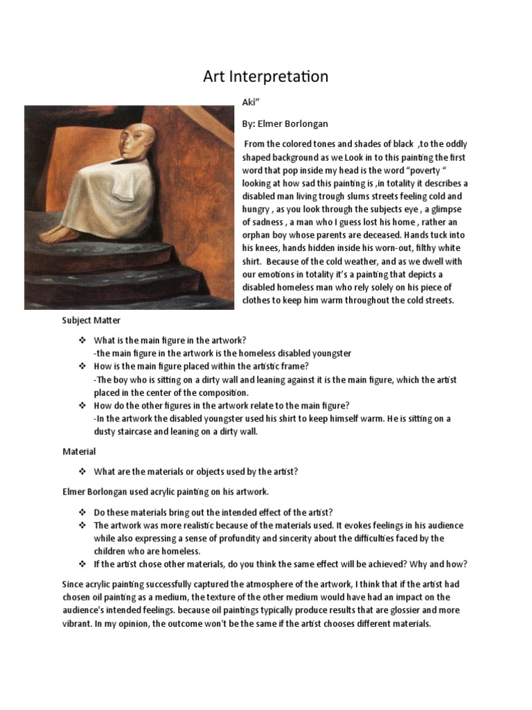 Art Interpretation Pia Aiman | PDF | Paintings | Composition (Visual Arts)