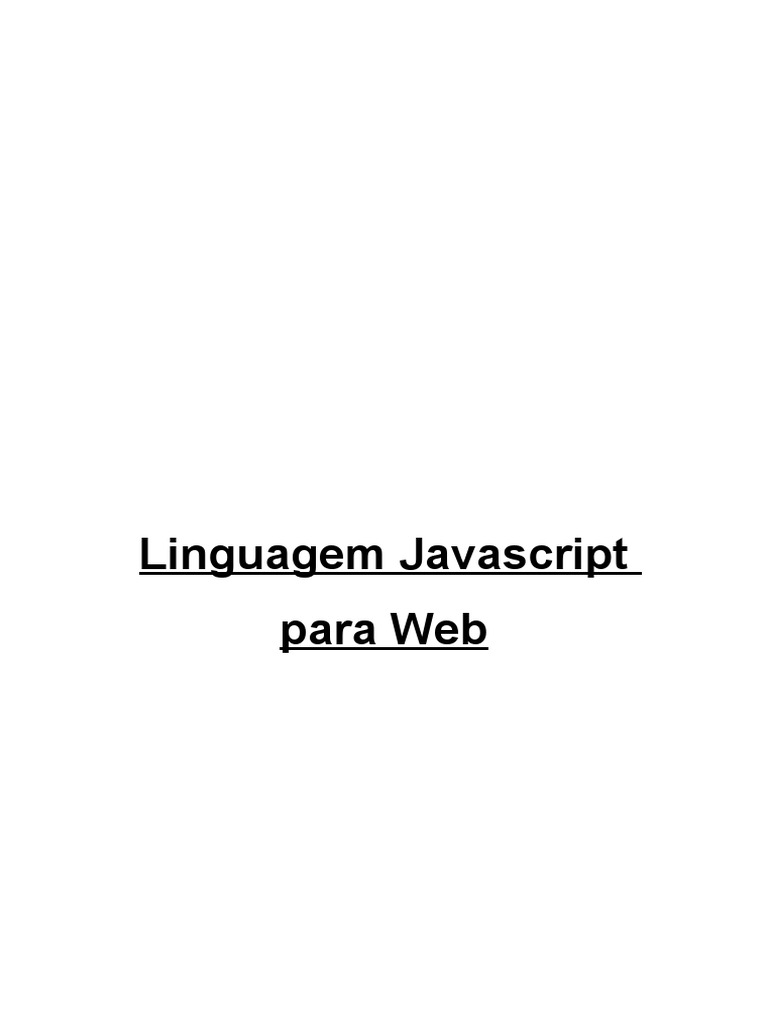 Apostila Linguagem JavaScript para Web - EFG | PDF | Script Java | Linguagem de script