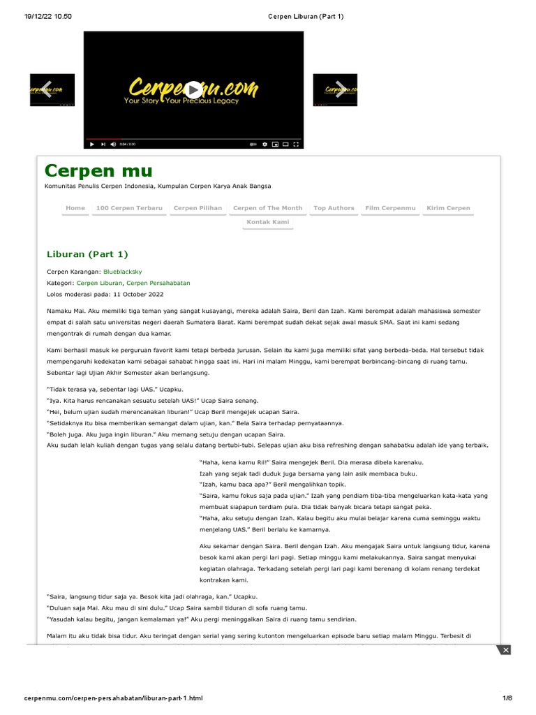 Cerpen Liburan (Part 1) | PDF