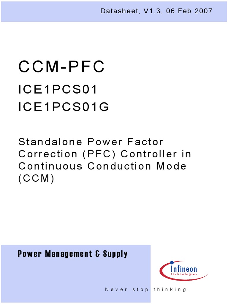 Infineon ICE1PCS01 DS v01 - 03 en | PDF | Power Supply | Rectifier