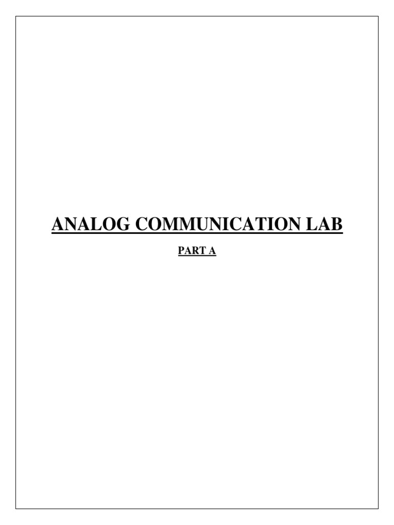 Adc Lab Manual | PDF | Modulation | Frequency Modulation