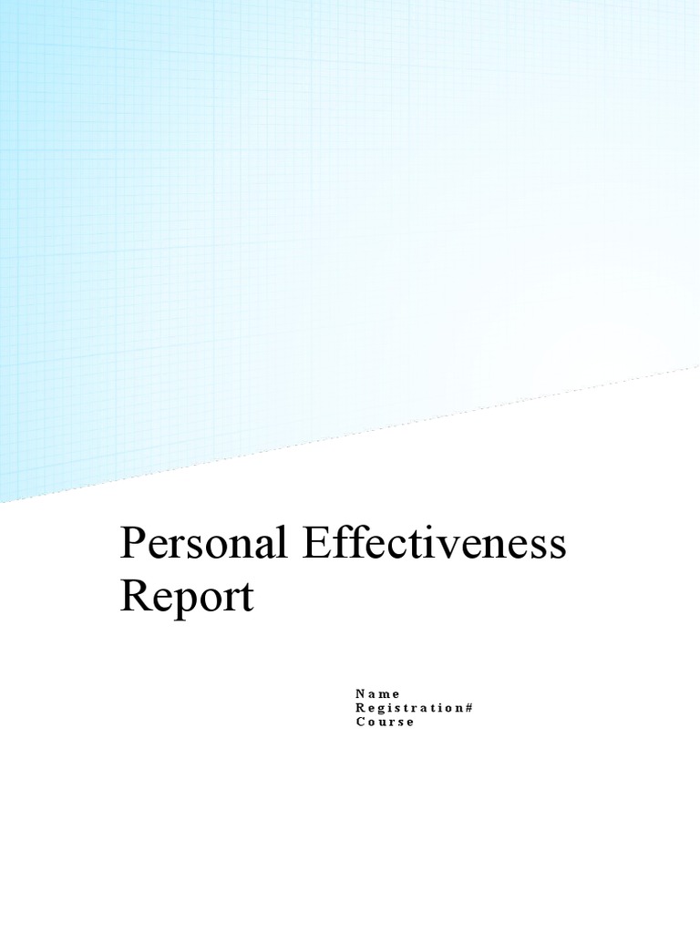 Personal Effectiveness Report | PDF | Extraversion And Introversion | Leadership