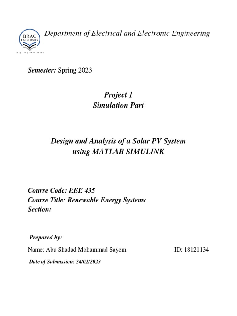 Analysis of a Solar PV System using MATLAB SIMULINK | PDF | Photovoltaics | Solar Panel
