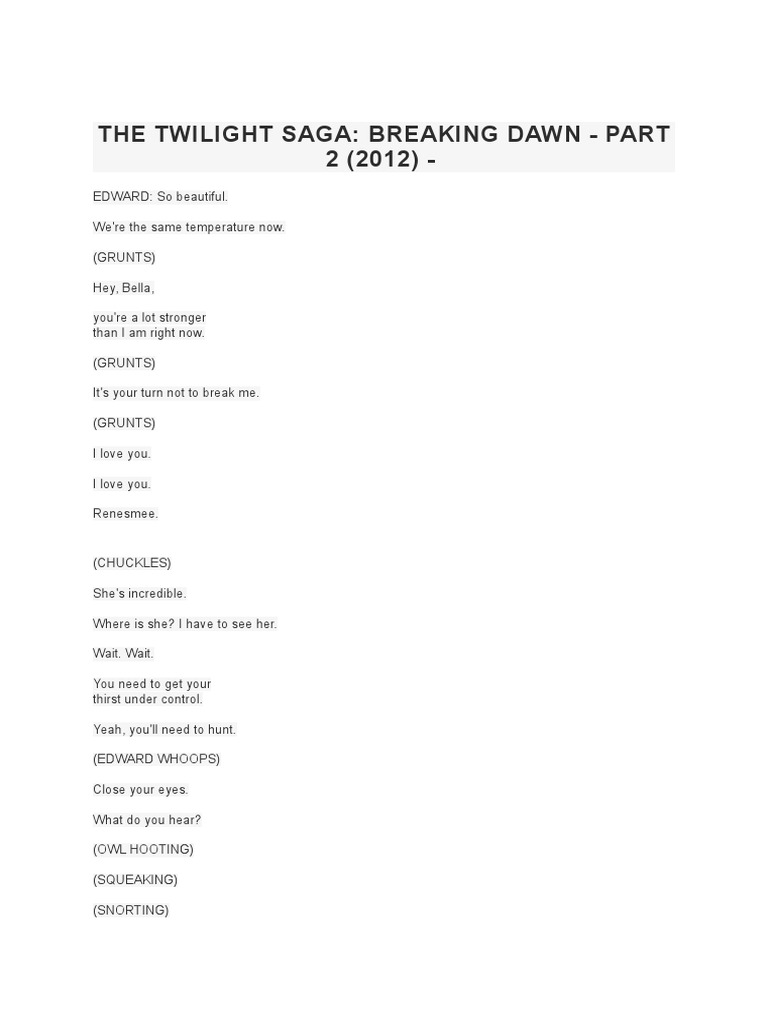THE TWILIGHT SAGA Breaking Dawn 2 | PDF