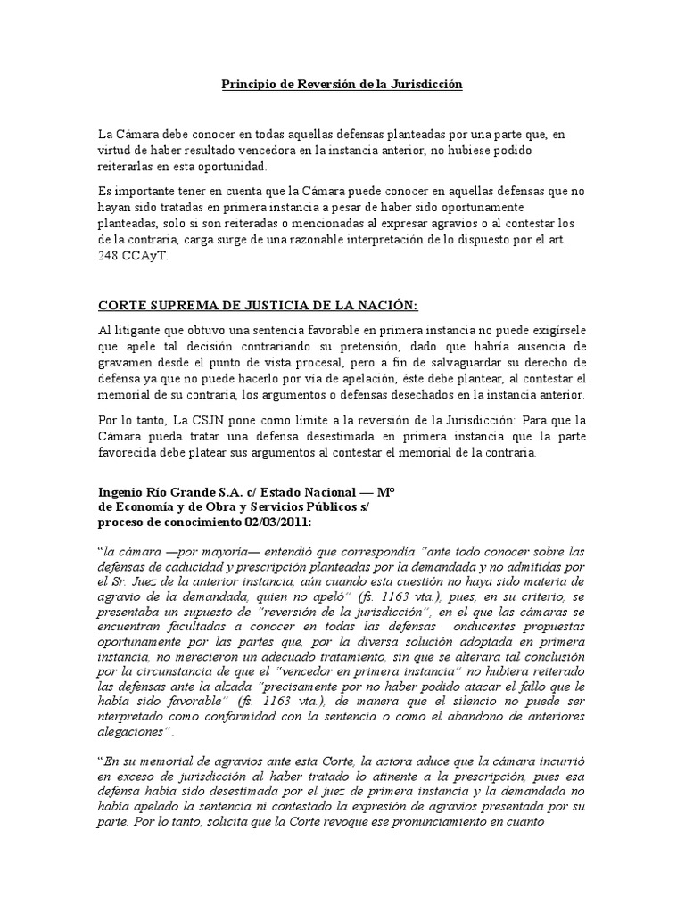 Reversión de Jurisdicción en Apelaciones | PDF | Sentencia (ley ...