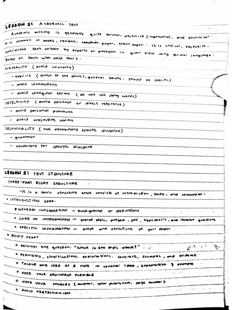 English For Academic and Professional Purposes Notes Grade 11 | PDF