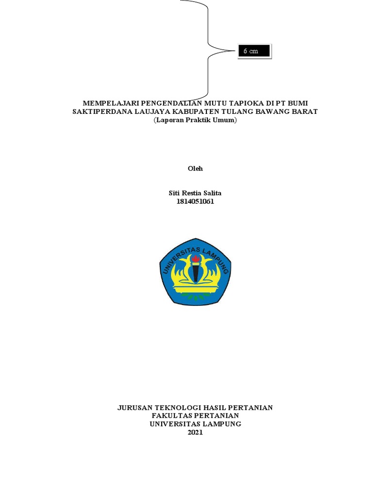 DRAFT PU - Siti Restia Salita - 1814051061 | PDF