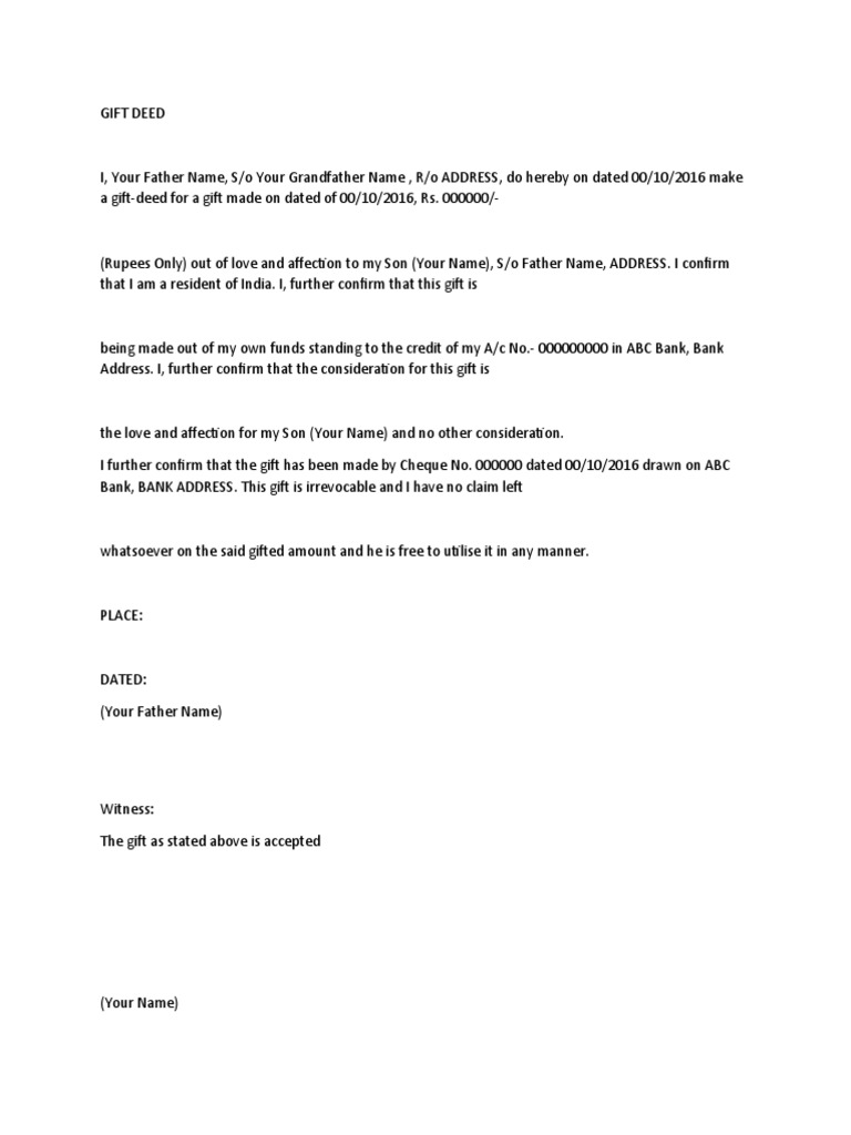 Gift Deed | PDF