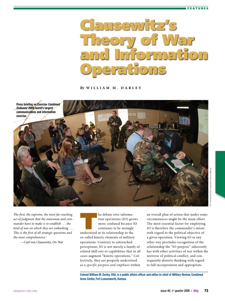 Clausewitz's Theory of War and Information Operations: by William M ...