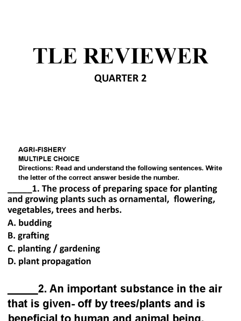 Tle Reviewer Part 3 | PDF | Fertilizer | Soil