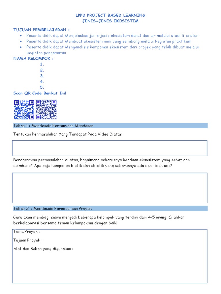 LKPD PJBL Ekosistem | PDF | Seni