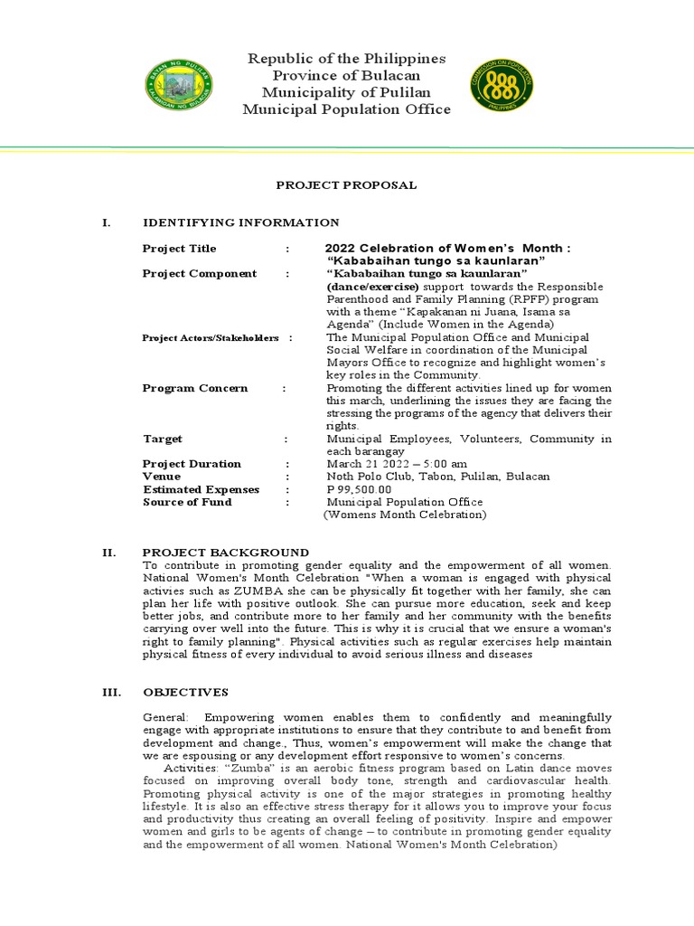 2020 Zumba 6 Proposal (RPFP) | PDF | Physical Fitness | Empowerment