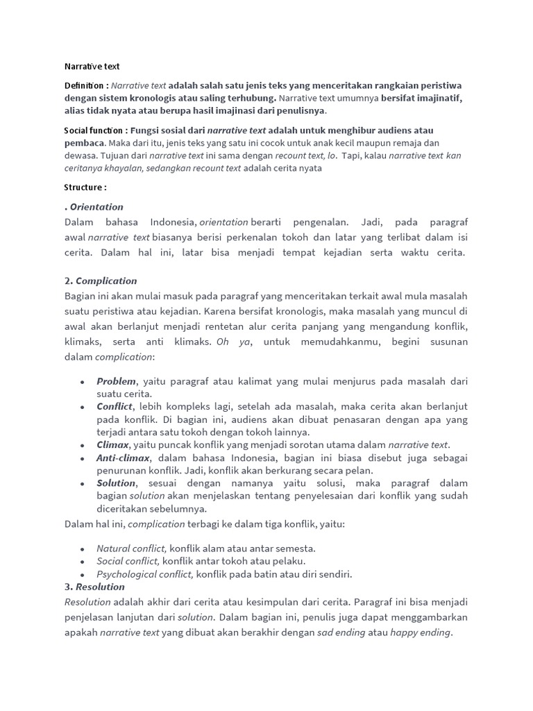 Narrative Text | PDF | Fiksi Umum