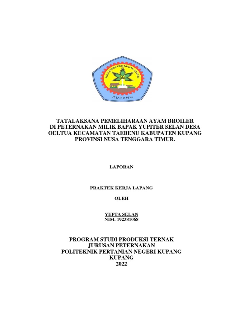 Laporan PKL 2022 Yefta | PDF | Kesehatan Holistik
