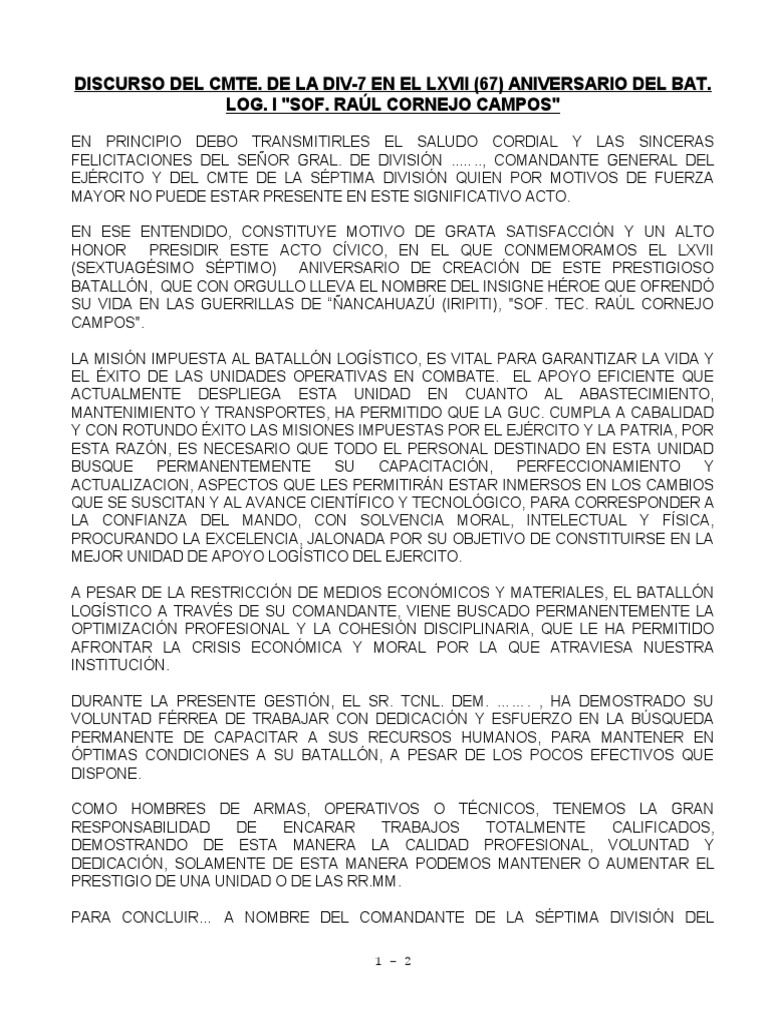 Aniv-Bat - Log. I | PDF | Militar | Conflictos