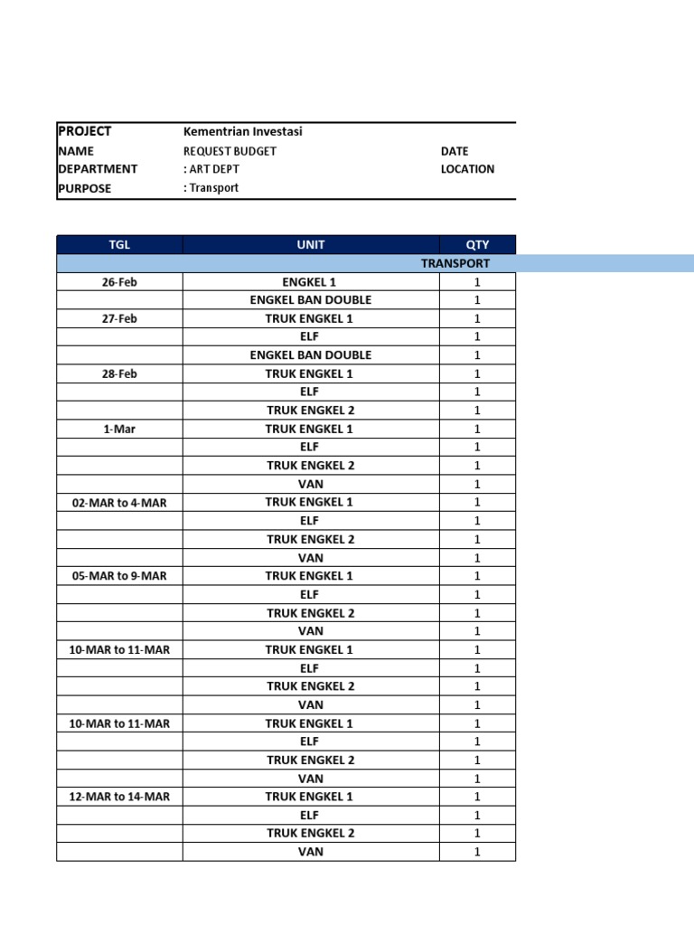 SCHEDULE Transport | PDF