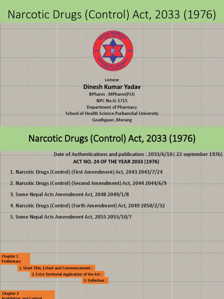 Narcotic Drug Act 2033 | PDF | Prescription Drugs | Prohibition Of Drugs