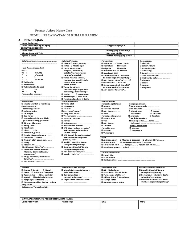 Format ASKEP HOME CARE | PDF