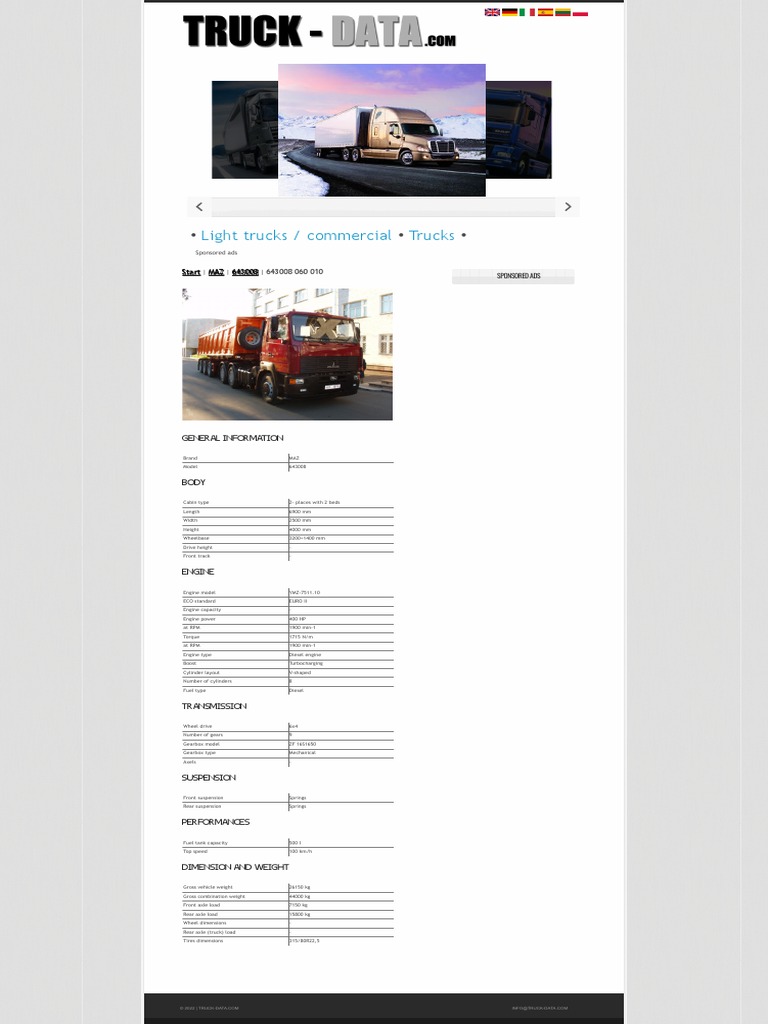 MAZ 643008 Truck | PDF