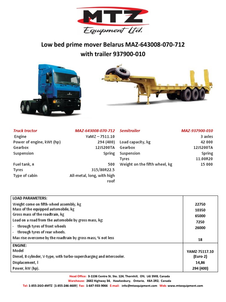 Maz 643008 | PDF | Axle | Truck