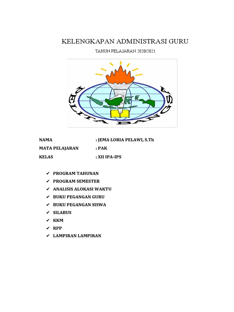 Cover Kelengkapan Administrasi Guru | PDF