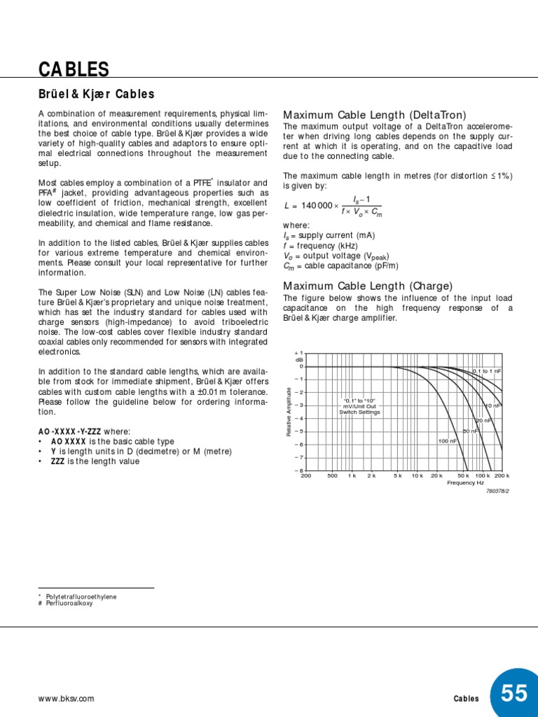 Brüel & Kjær Accelerometer Cables | PDF | Electrical Connector | Wire
