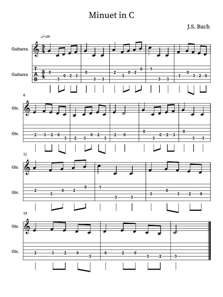 Minuet in C PDF | PDF