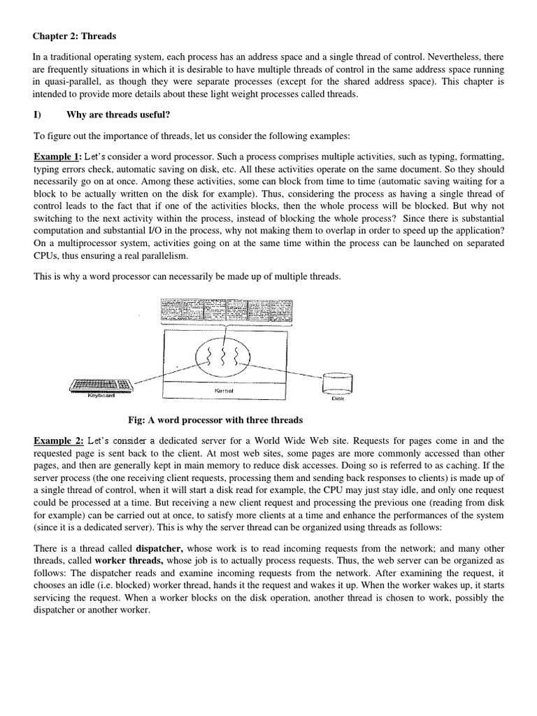 3 Threads Pdf Thread Computing Process Computing
