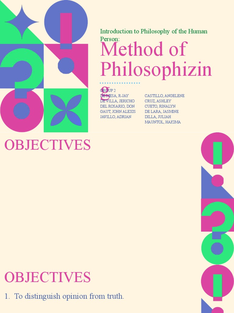 Method of Philosophizing-Group 2 | PDF | Phenomenology (Philosophy ...