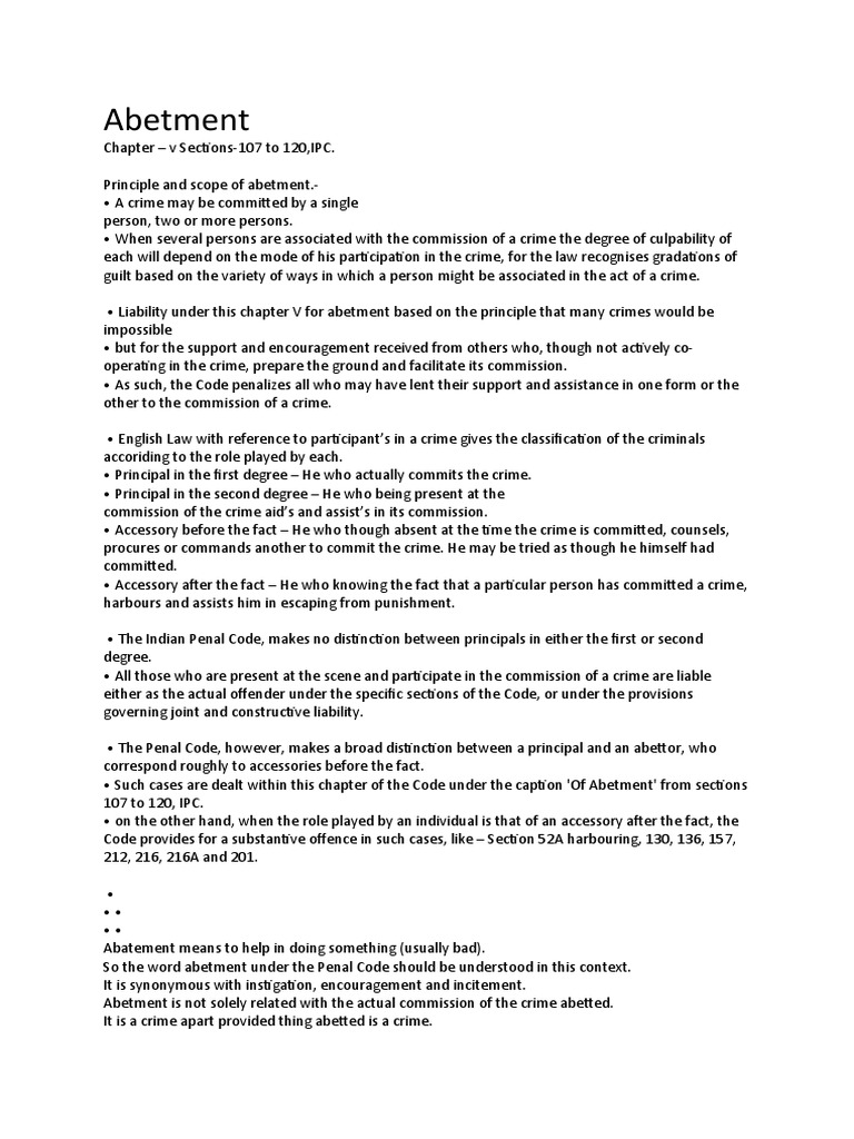 Abetment | PDF | Aiding And Abetting | Crimes