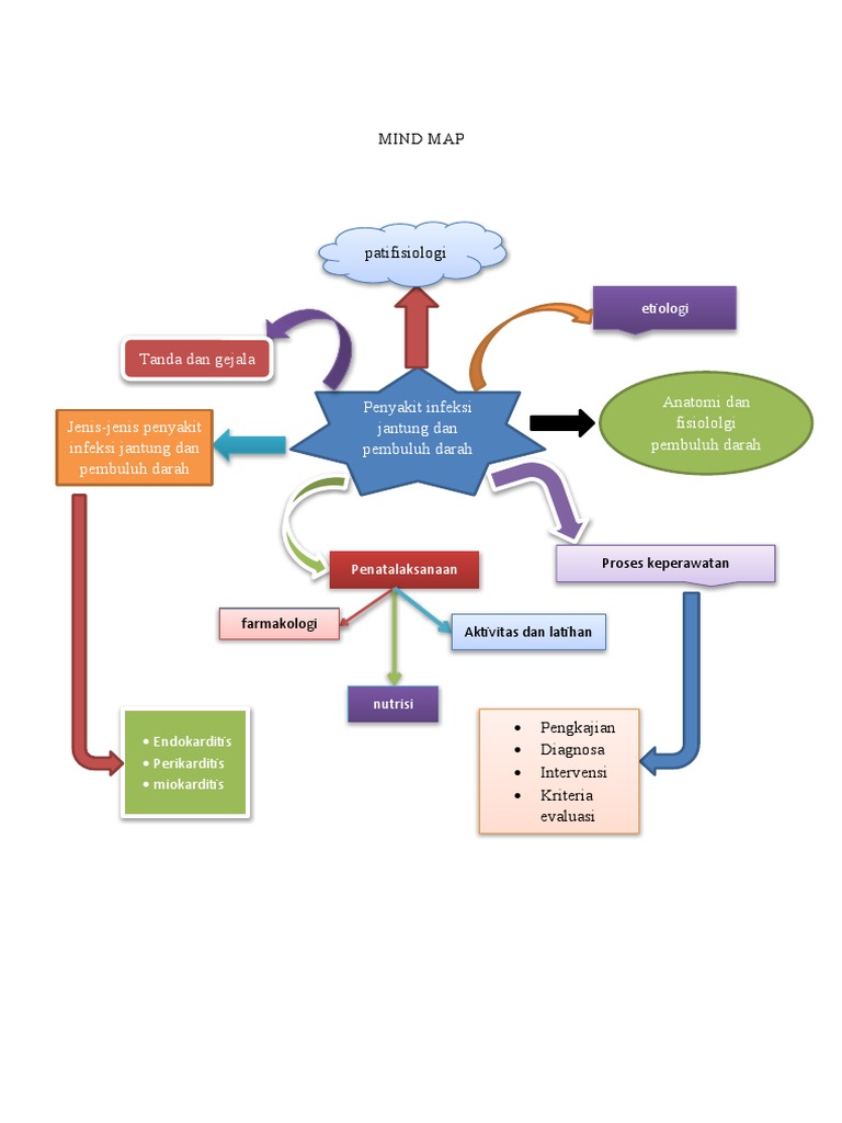 Mind Map Penyakit Jantung dan Pembuluh Darah | PDF