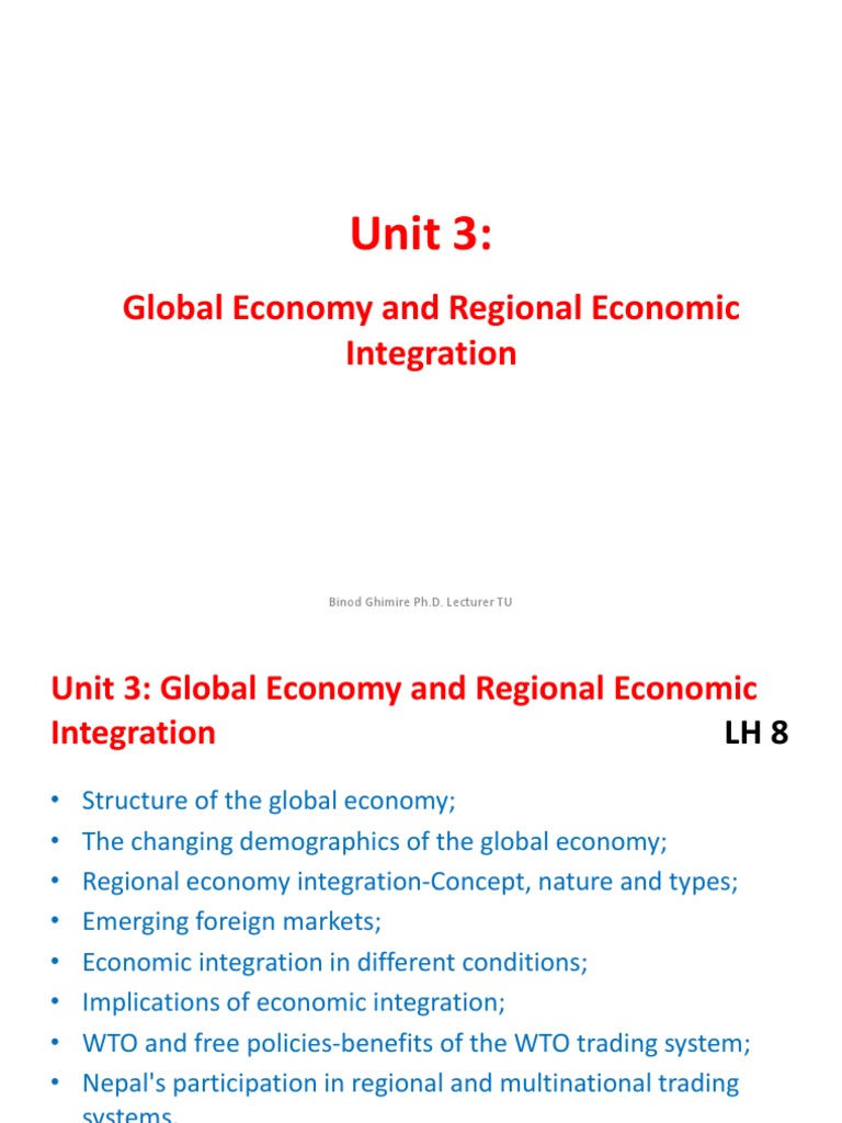 I Unit 3 Global | PDF | World Trade Organization | Asean Free Trade Area