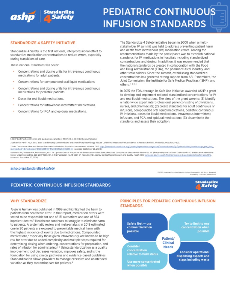 Pediatric Infusion Standards | PDF | Intravenous Therapy | Medical Error