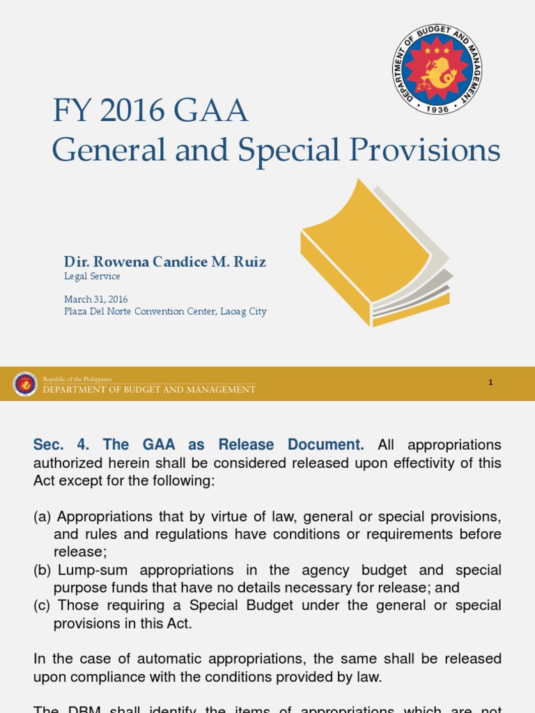 FY 2016 GAA General Provisions Overview | PDF | Public–Private ...
