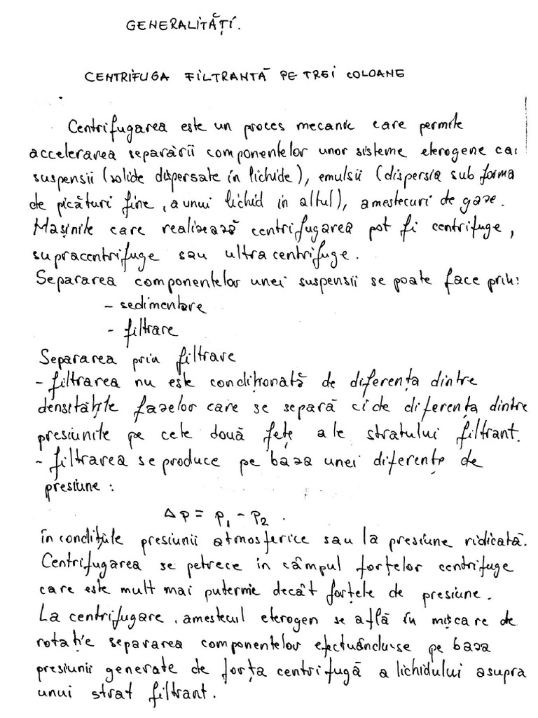 Exemplu Proiect Centrifuga PDF | PDF