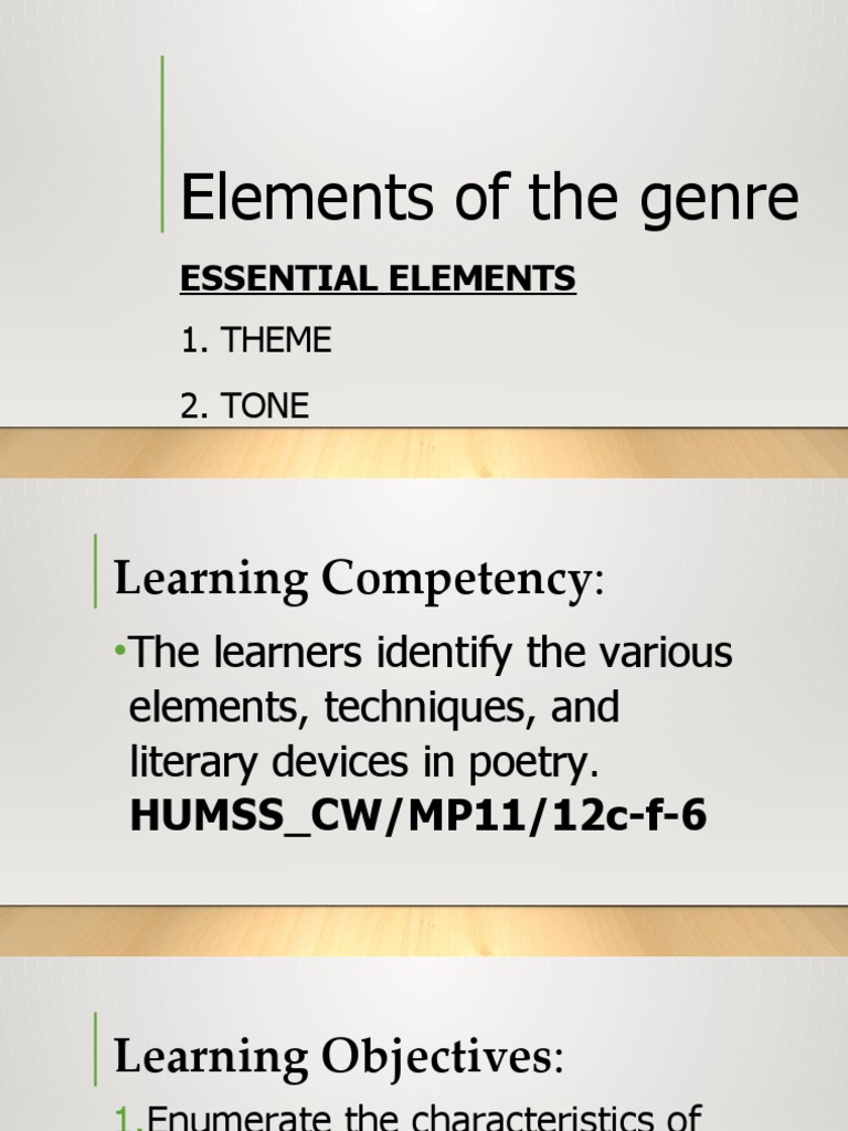 Key Elements of Poetry Explained | PDF | Poetry