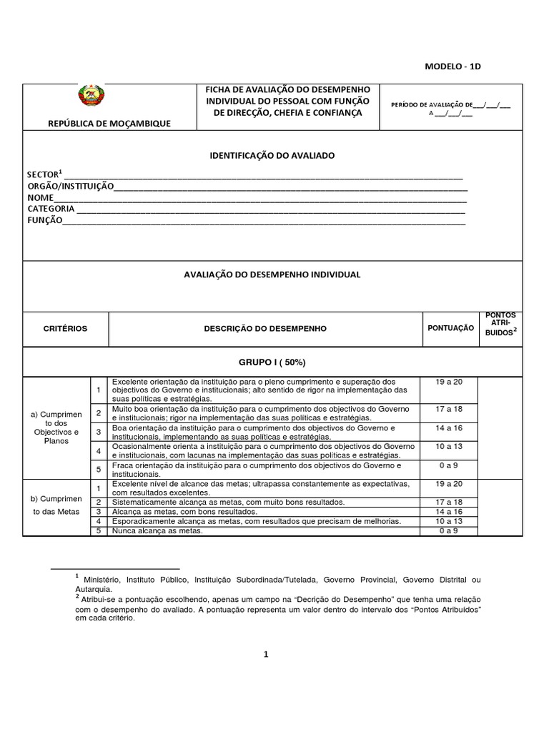 SIGEDAP Ficha de Avaliacao Chefia | PDF | Liderança | Inovação