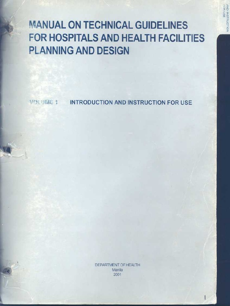 Manual On Technical Guidelines For Hospitals and Health Facilities ...