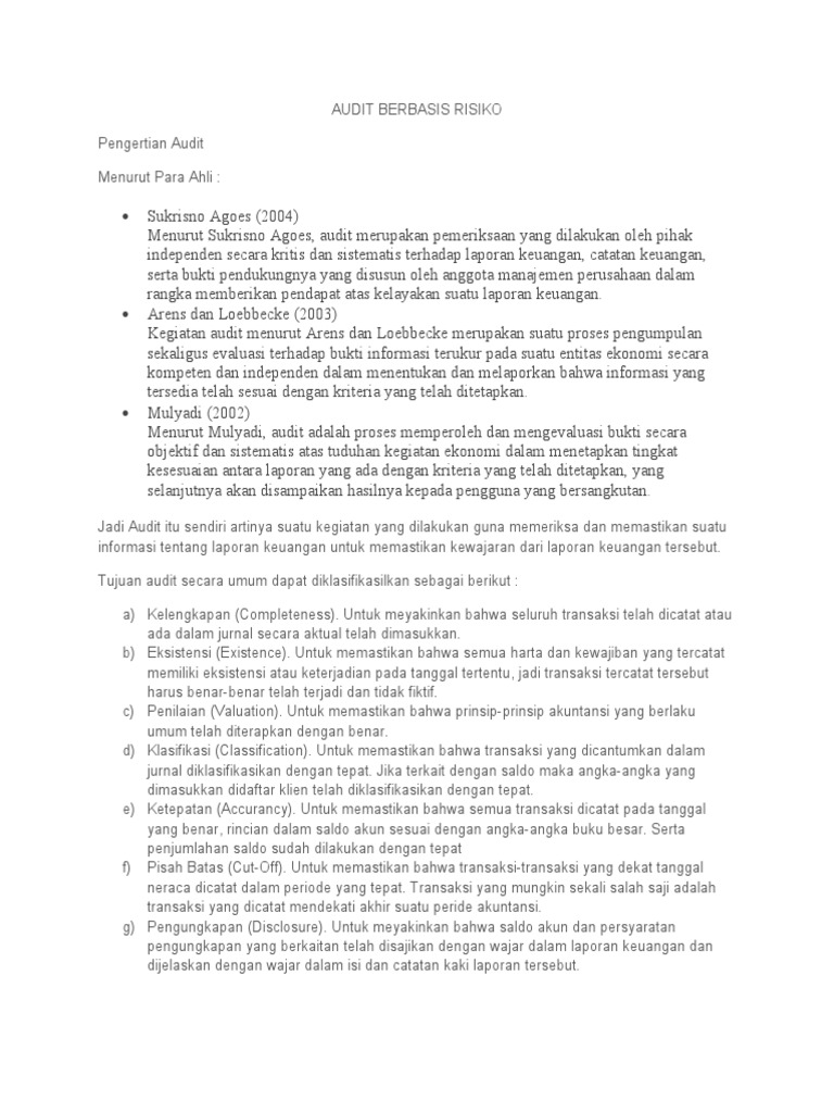 Audit Berbasis Risiko | PDF