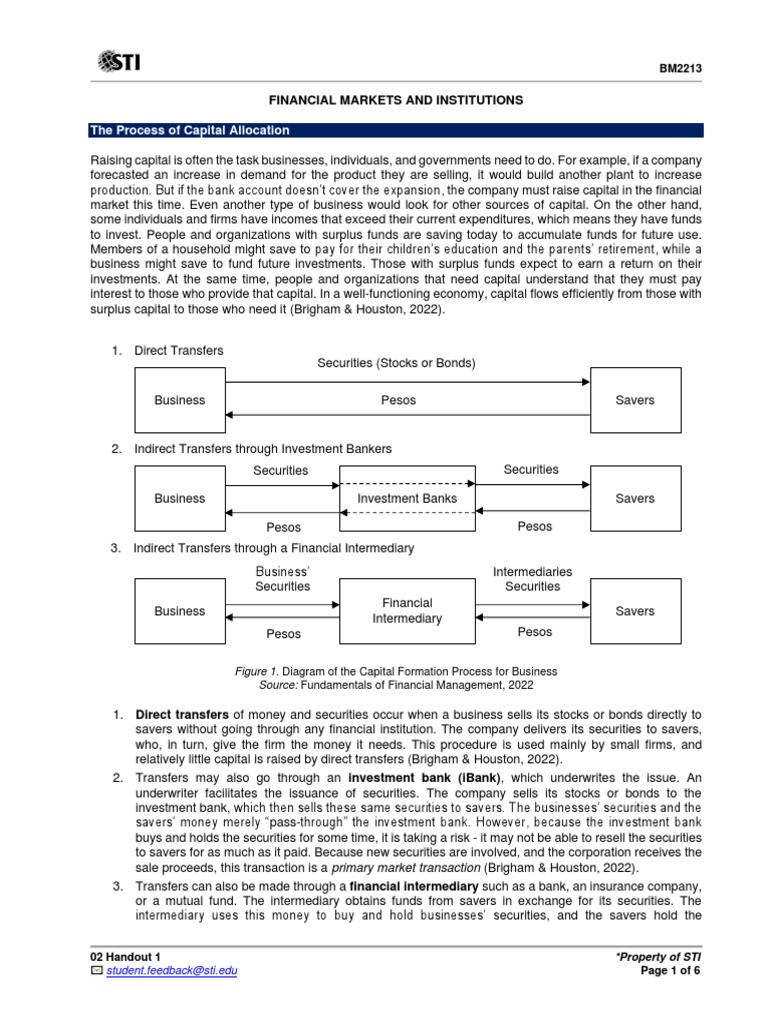 02 - Handout - 1 (FINANCIAL MARKETS AND INSTITUTIONS) | PDF | Stocks ...