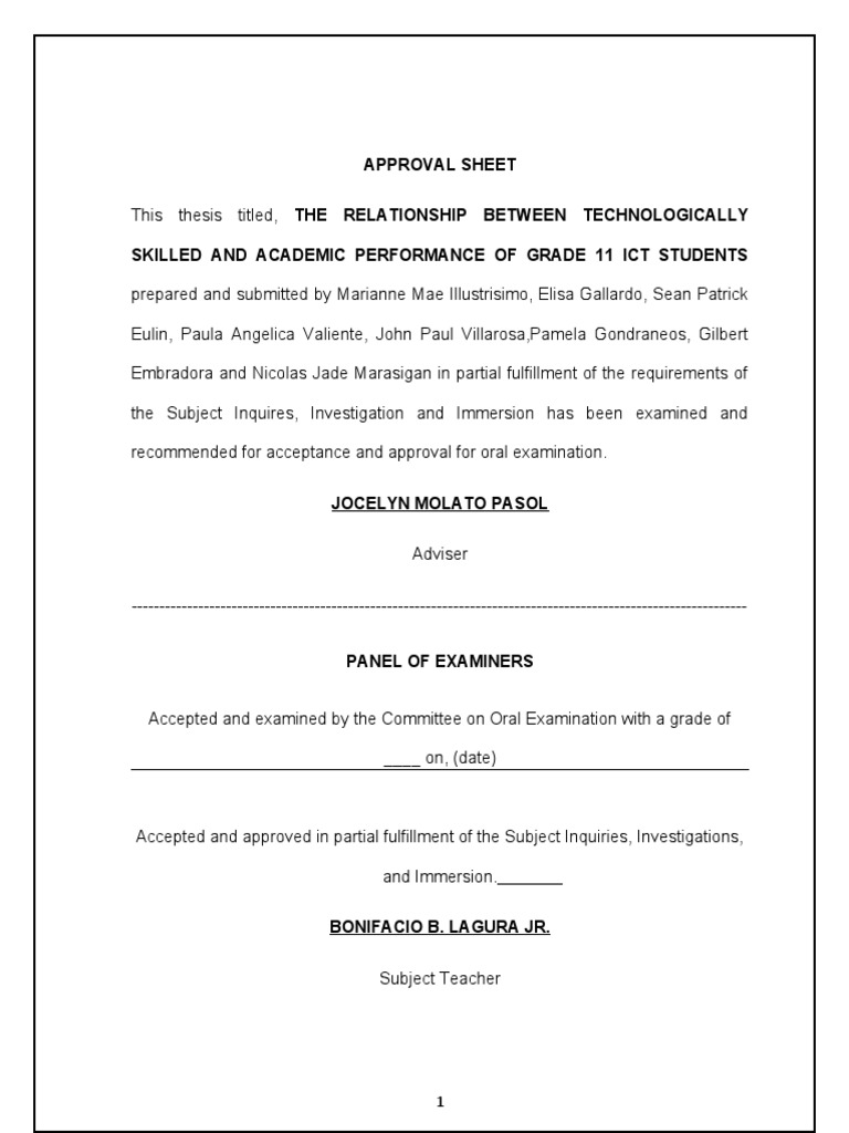 Approval Sheet | PDF | Educational Technology | Learning