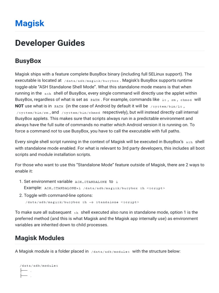 Developer Guides - Magisk | Download Free PDF | Operating System Technology | Computer Programming