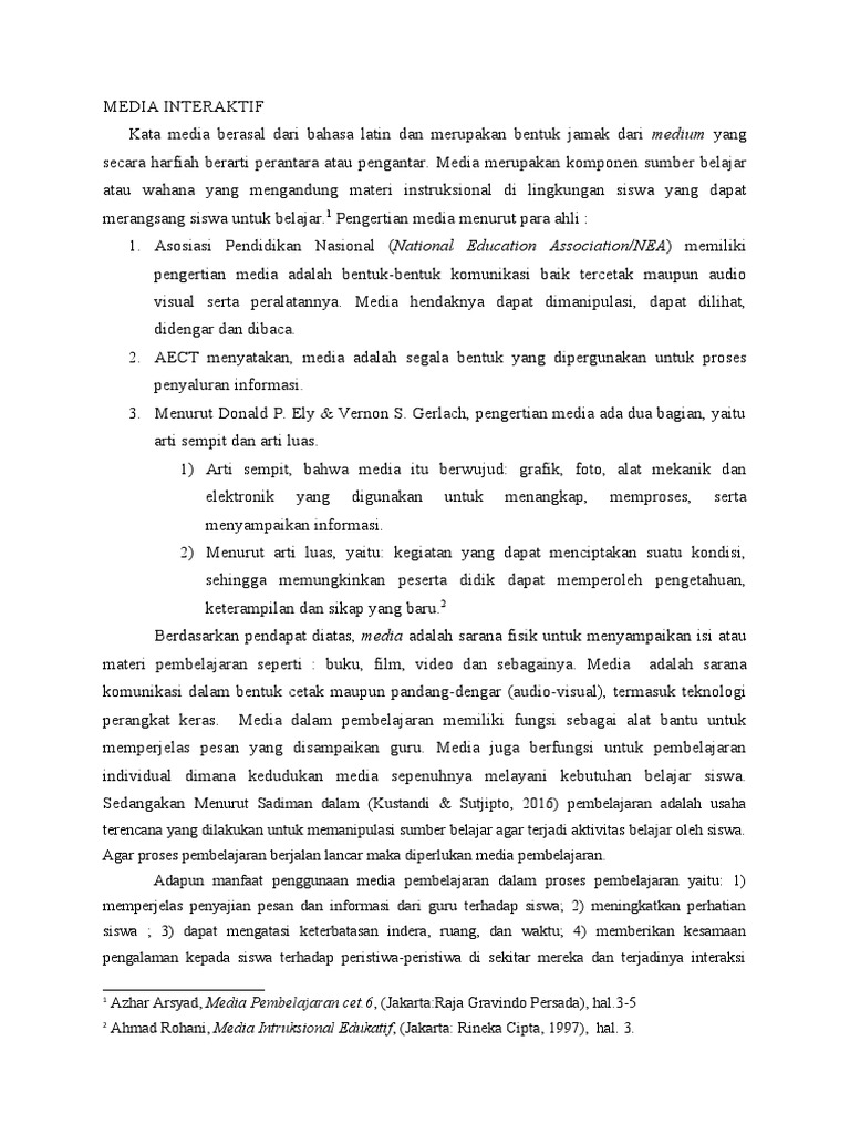 Media Pembelajaran Interaktif dan Manfaatnya | PDF